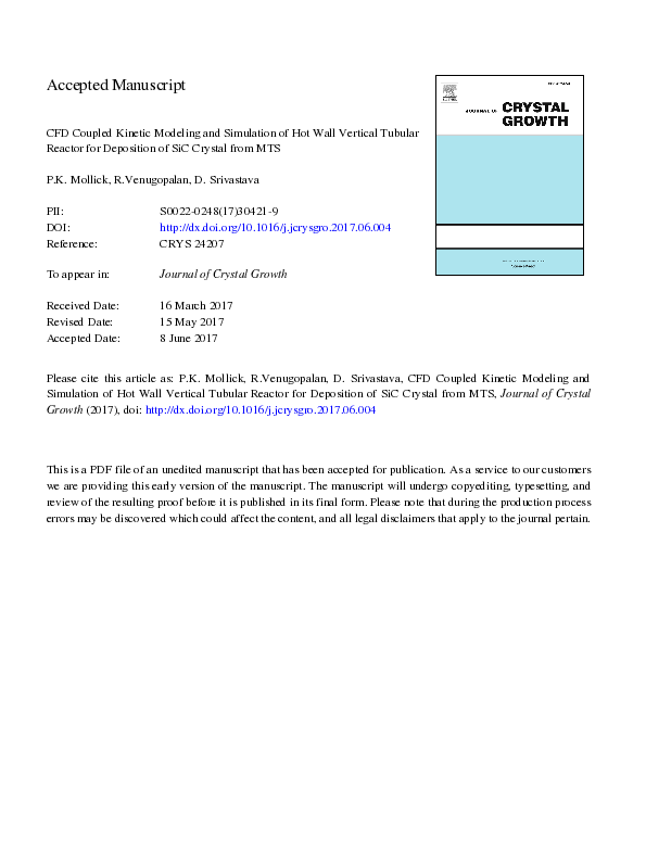 (PDF) CFD coupled kinetic modeling and simulation of hot wall vertical ...