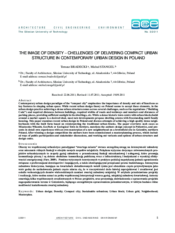 (PDF) The image of density-chellenges of delivering compact urban ...
