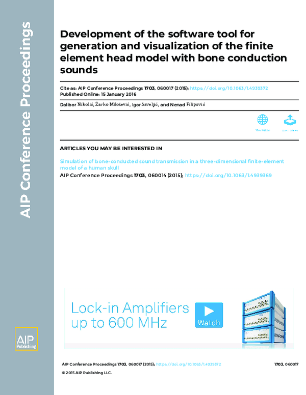 (PDF) Development of the software tool for generation and visualization ...