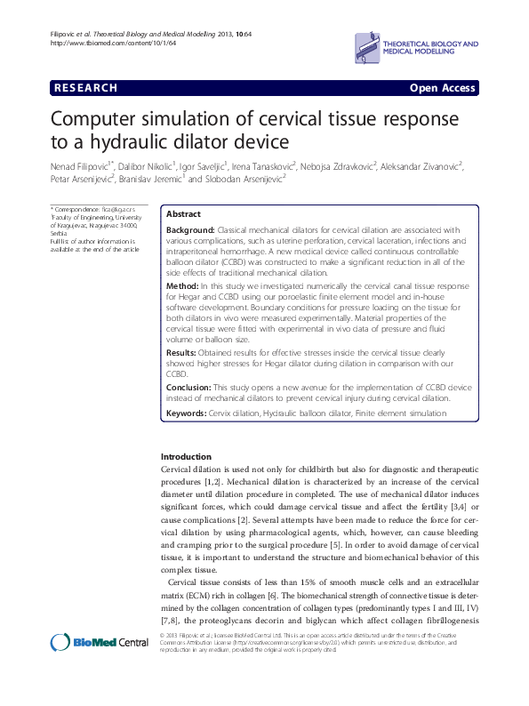 (PDF) Computer simulation of cervical tissue response to a hydraulic ...