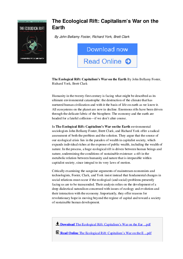 (PDF) The ecological rift – capitalism's war on the Earth