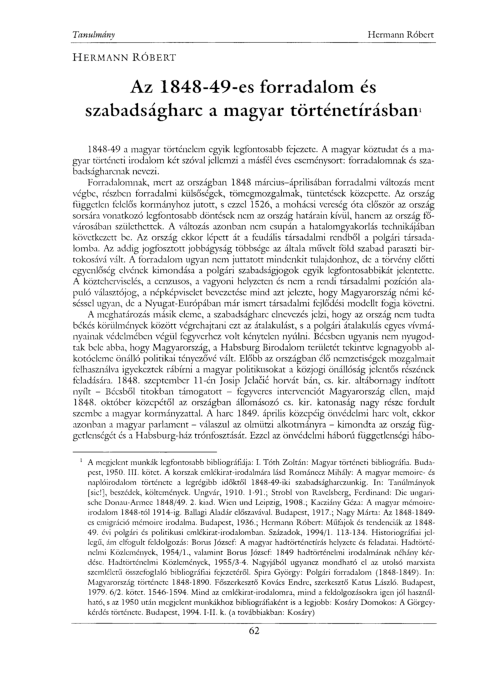 (PDF) Az 1848 49-es forradalom és szabadságharc a magyar történetírásban