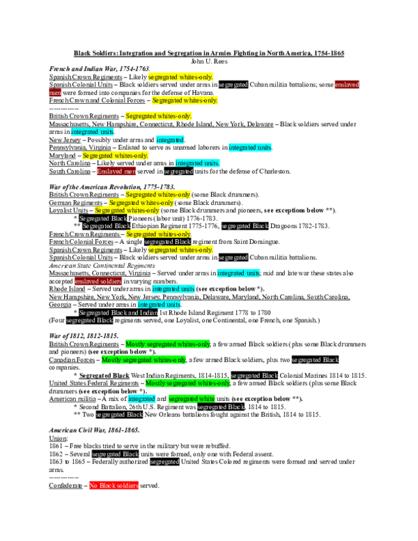 (PDF) Black Soldiers: Integration and Segregation in Armies Fighting in ...