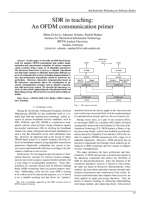 (PDF) SDR in teaching: An OFDM communication primer