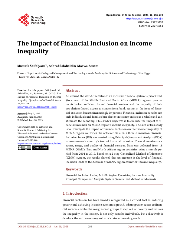 (PDF) The Impact of Financial Inclusion on Income Inequality