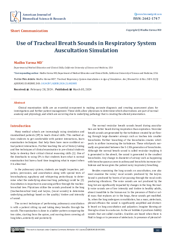 (PDF) Use of Tracheal Breath Sounds in Respiratory System Auscultation ...