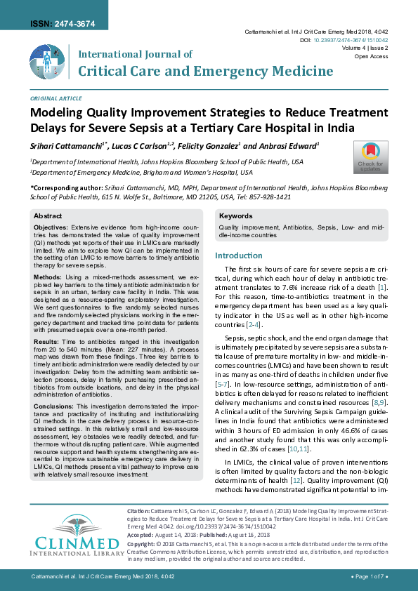 (PDF) Modeling Quality Improvement Strategies to Reduce Treatment ...