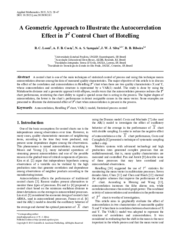 (PDF) A Geometric Approach to Illustrate the Autocorrelation Effect in T 2 Control Chart of ...