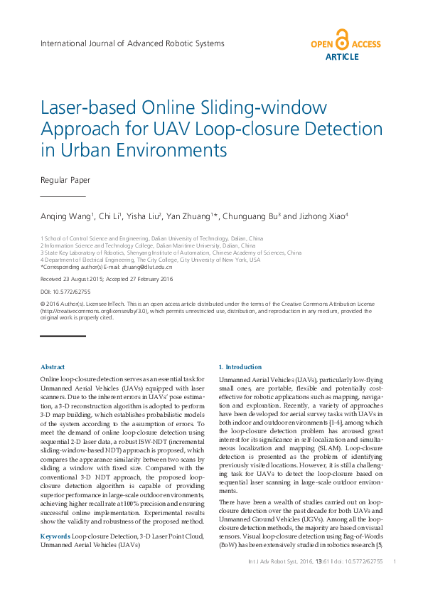 (PDF) Laser-based Online Sliding-window Approach for UAV Loop-closure Detection in Urban ...