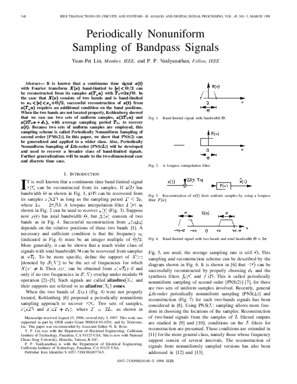 (PDF) Periodically nonuniform sampling of bandpass signals
