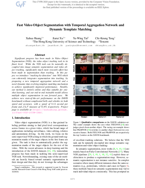 Pdf Fast Video Object Segmentation With Temporal Aggregation Network