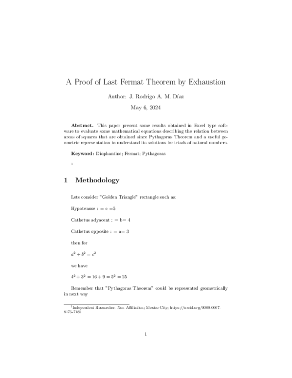 (PDF) A Proof of Last Fermat Theorem by Exhaustion