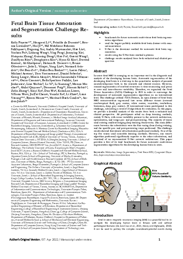 Pdf Fetal Brain Tissue Annotation And Segmentation Challenge Results
