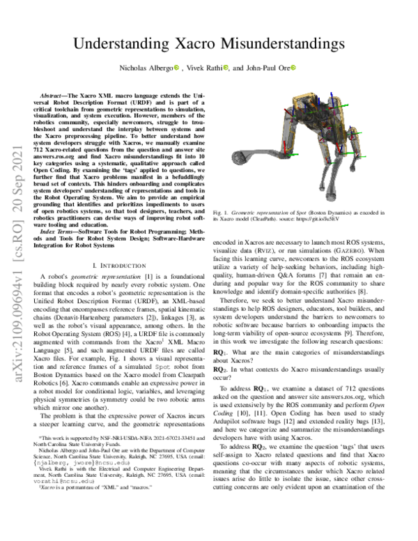 (PDF) Understanding Xacro Misunderstandings