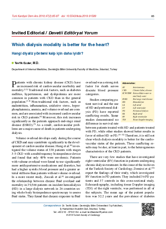 (PDF) Dialysis Modalities and Cardiovascular Risk in CKD Patients
