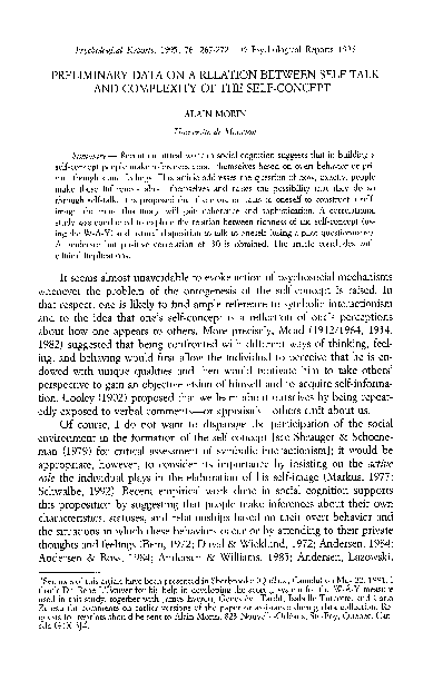 (PDF) Preliminary Data on a Relation between Self-Talk and Complexity ...