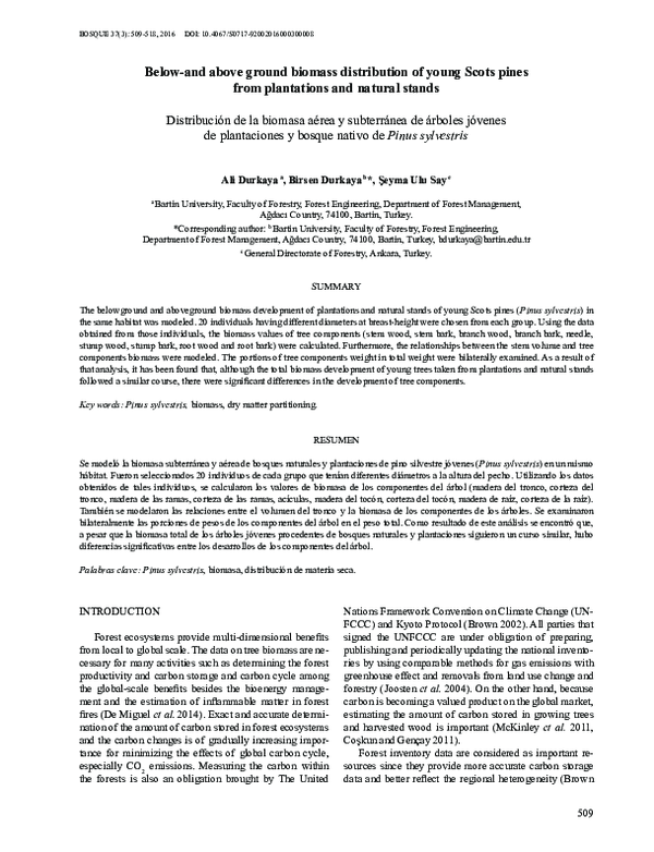 (PDF) Below-and above ground biomass distribution of young Scots pines ...