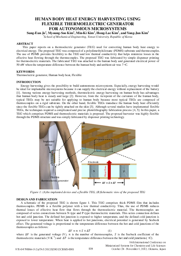 (PDF) Human body heat energy harvesting using flexible thermoelectric ...