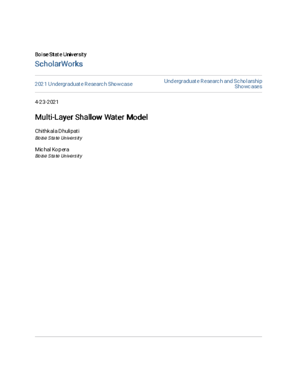 (PDF) Multi-Layer Shallow Water Model