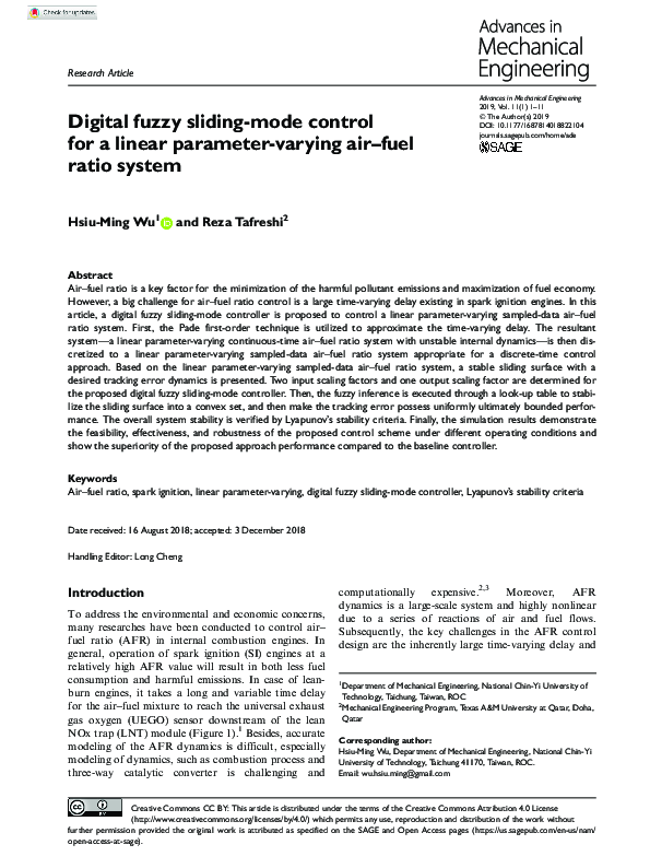 (PDF) Digital fuzzy sliding-mode control for a linear parameter-varying air–fuel ratio system ...