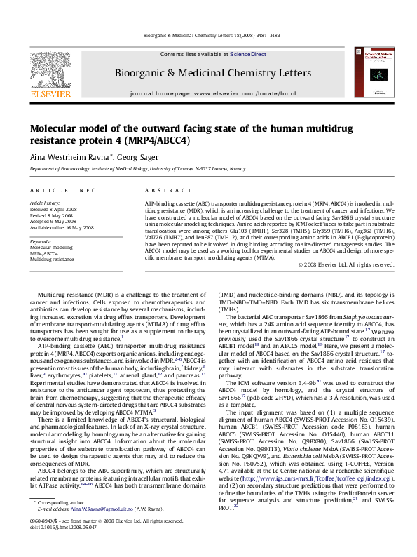 (PDF) Molecular model of the outward facing state of the human ...