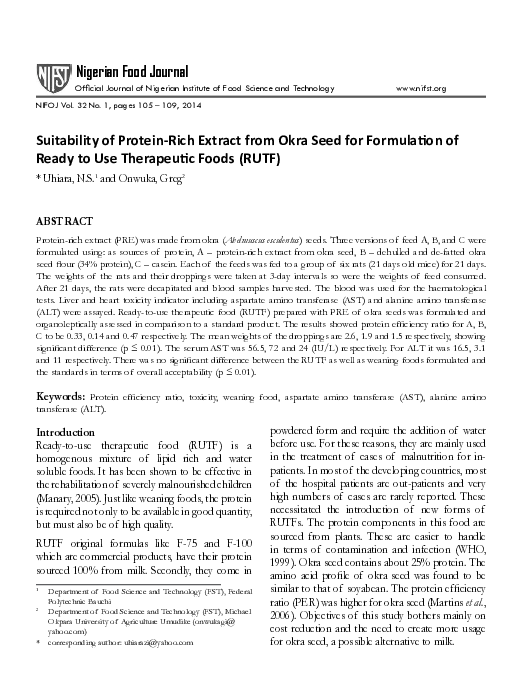 (PDF) Suitability of Protein-Rich Extract from Okra Seed for ...