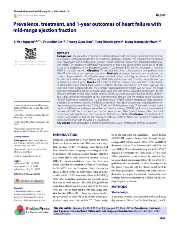 (PDF) Prevalence, treatment, and 1-year outcomes of heart failure with ...