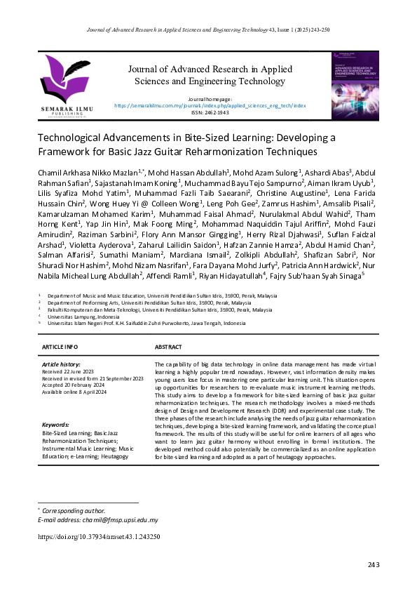 (PDF) Technological Advancements in Bite-Sized Learning: Developing a Framework for Basic Jazz ...