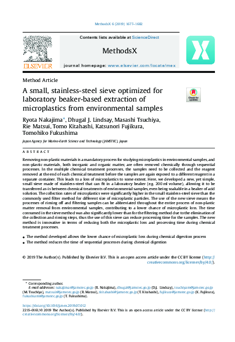 (PDF) A small, stainless-steel sieve optimized for laboratory beaker-based extraction of ...