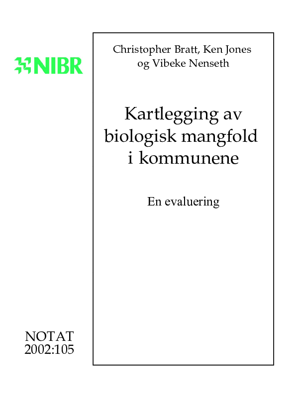 (PDF) Kartlegging av biologisk mangfold i kommunene