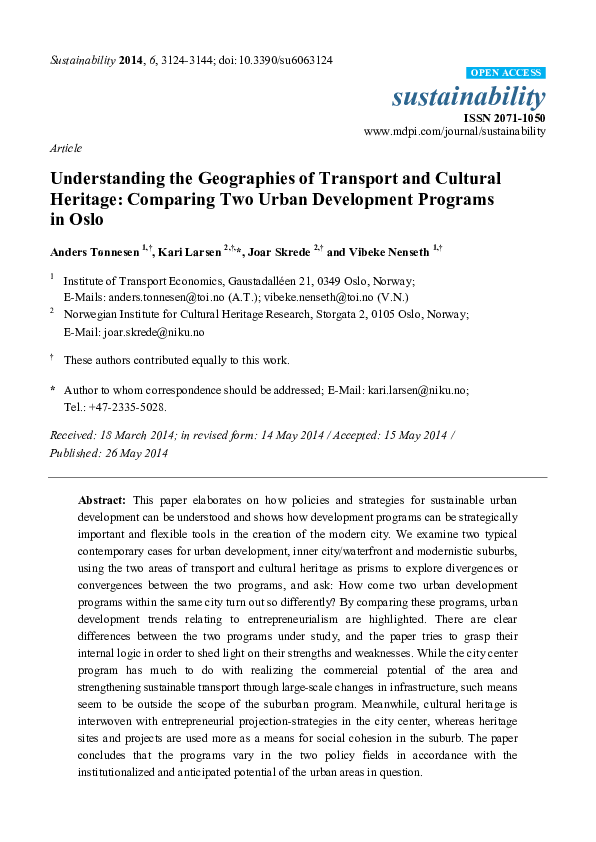 (PDF) Article Understanding the Geographies of Transport and Cultural ...