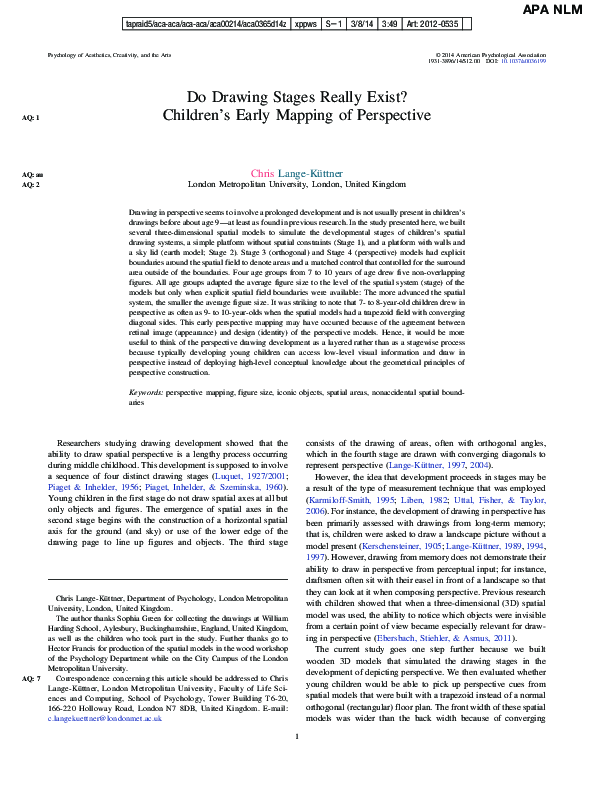 (PDF) Do drawing stages really exist? Children’s early mapping of ...