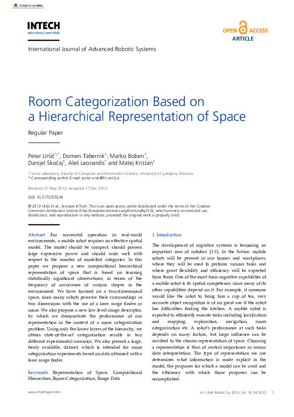 (PDF) Room Categorization Based on a Hierarchical Representation of Space