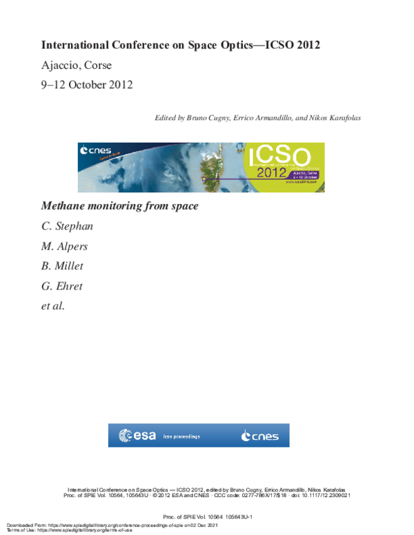 (PDF) Methane Monitoring from Space an Overview on the Merlin Instrument