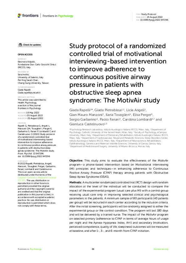 (PDF) Study protocol of a randomized controlled trial of motivational ...