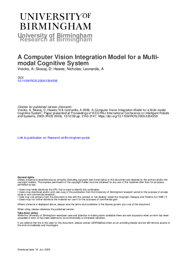 (PDF) A computer vision integration model for a multi-modal cognitive ...