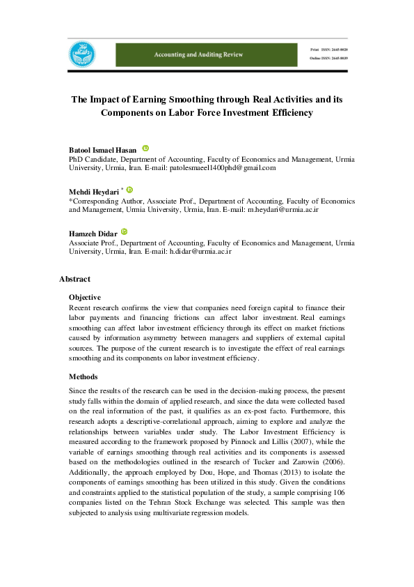(PDF) The Impact of Earning Smoothing through Real Activities and its ...