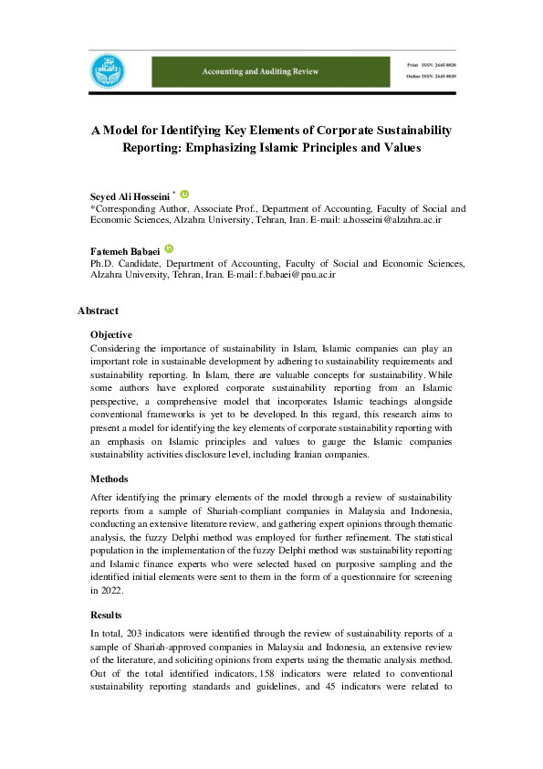 (PDF) A Model for Identifying Key Elements of Corporate Sustainability ...