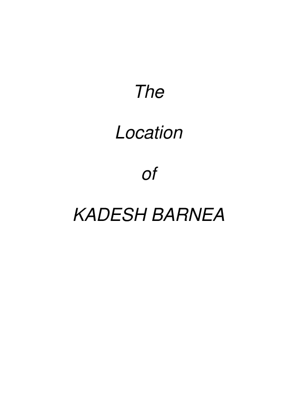 (PDF) Location of Kadesh Barnea