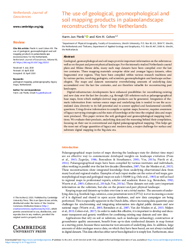 (PDF) The use of geological, geomorphological and soil mapping products ...