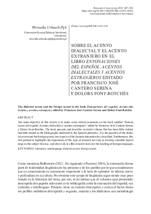 (PDF) SOBRE EL ACENTO DIALECTAL Y EL ACENTO EXTRANJERO EN EL LIBRO ...