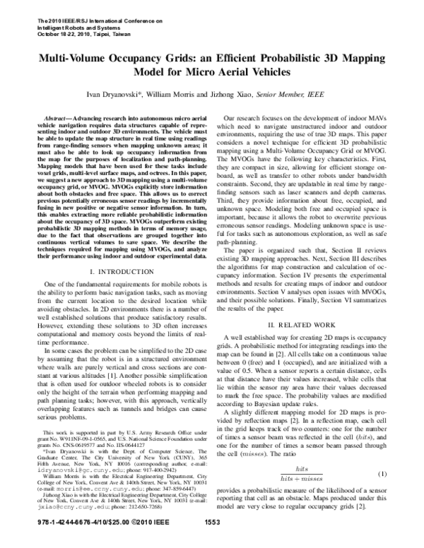 (PDF) Multi-volume occupancy grids: An efficient probabilistic 3D mapping model for micro aerial ...