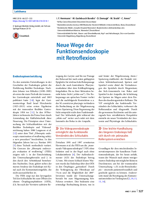 (PDF) Neue Wege der Funktionsendoskopie mit Retroflexion