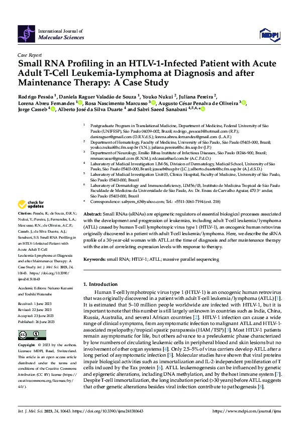 Small RNA Profiling in HTLV-1-infected Patient with Acute Adult T-cell ...