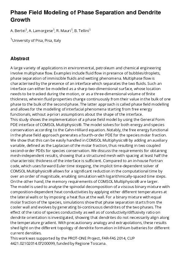 Pdf Phase Field Modelling Of Phase Separation And Dendrite Growth
