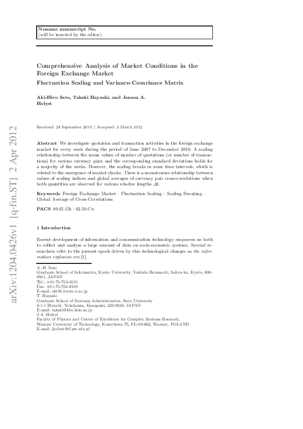 (PDF) Comprehensive analysis of market conditions in the foreign ...