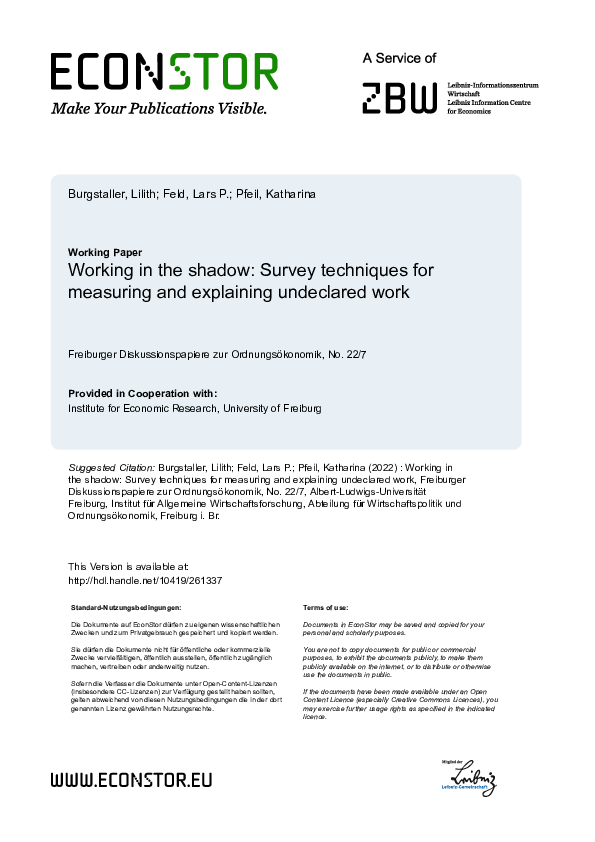 (PDF) Working in the Shadow: Survey Techniques for Measuring and ...