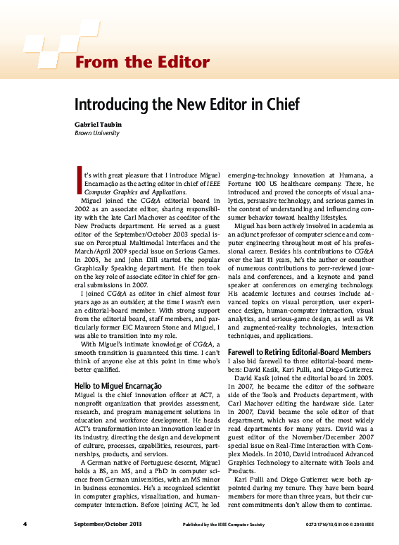 (PDF) Introducing the New Editor in Chief