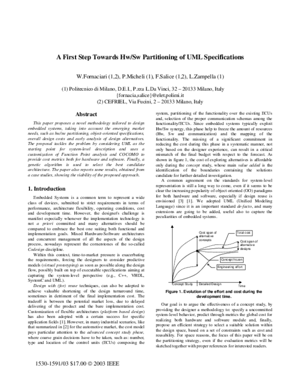 (PDF) A first step towards Hw/Sw partitioning of UML specifications | Fabio Salice - Academia.edu
