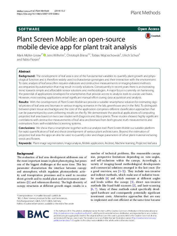 (PDF) Plant Screen Mobile: an open-source mobile device app for plant ...